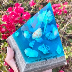 Custom Memorial Pyramid, Custom Cremation Ash Resin Pyramid, Cremation ...