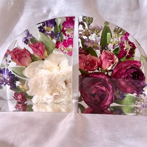 Custom Flower Bookends, Resin Flower Preservation, Preserved Wedding ...