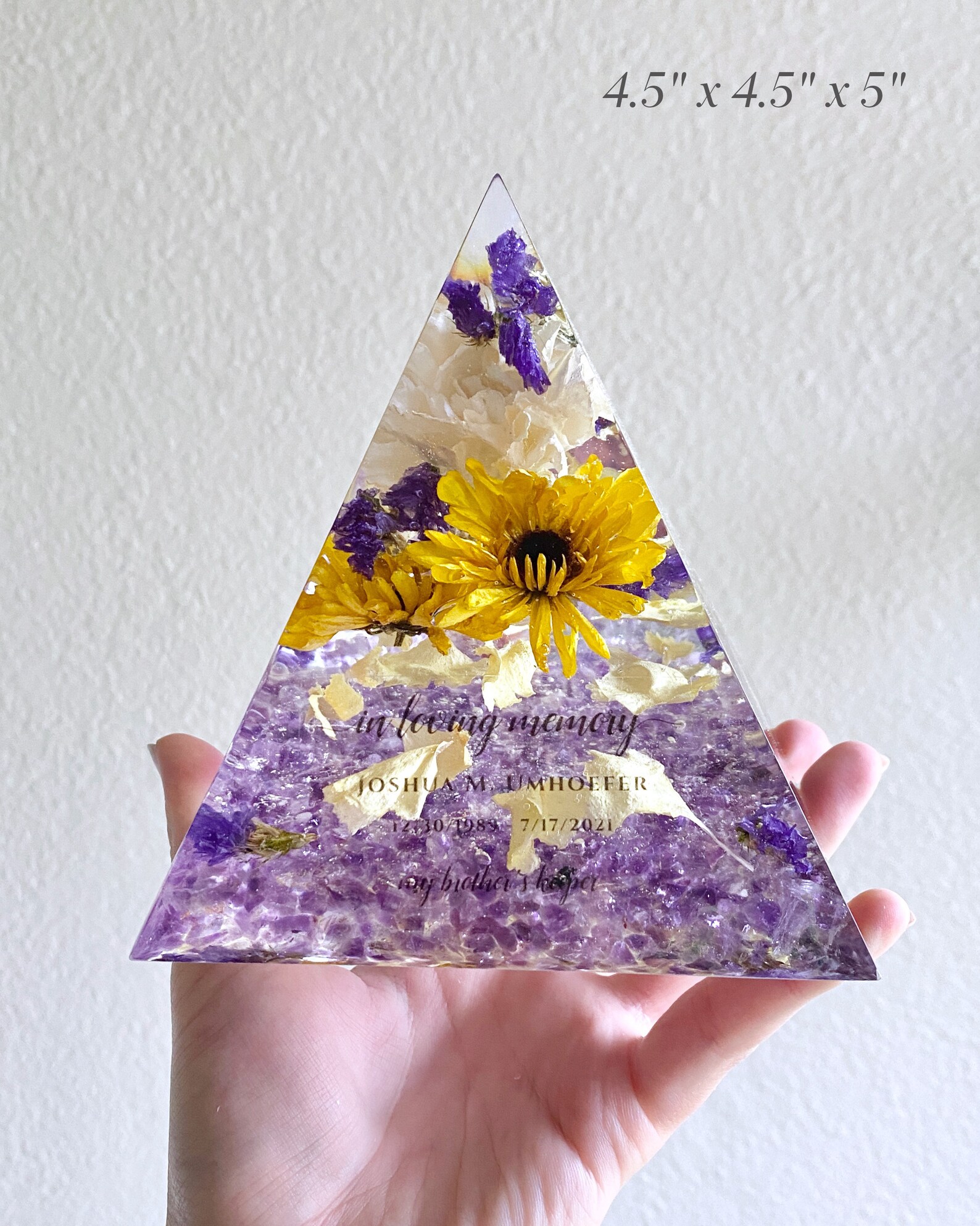 Custom Memorial Pyramid Custom Cremation Ash Resin Pyramid - Etsy