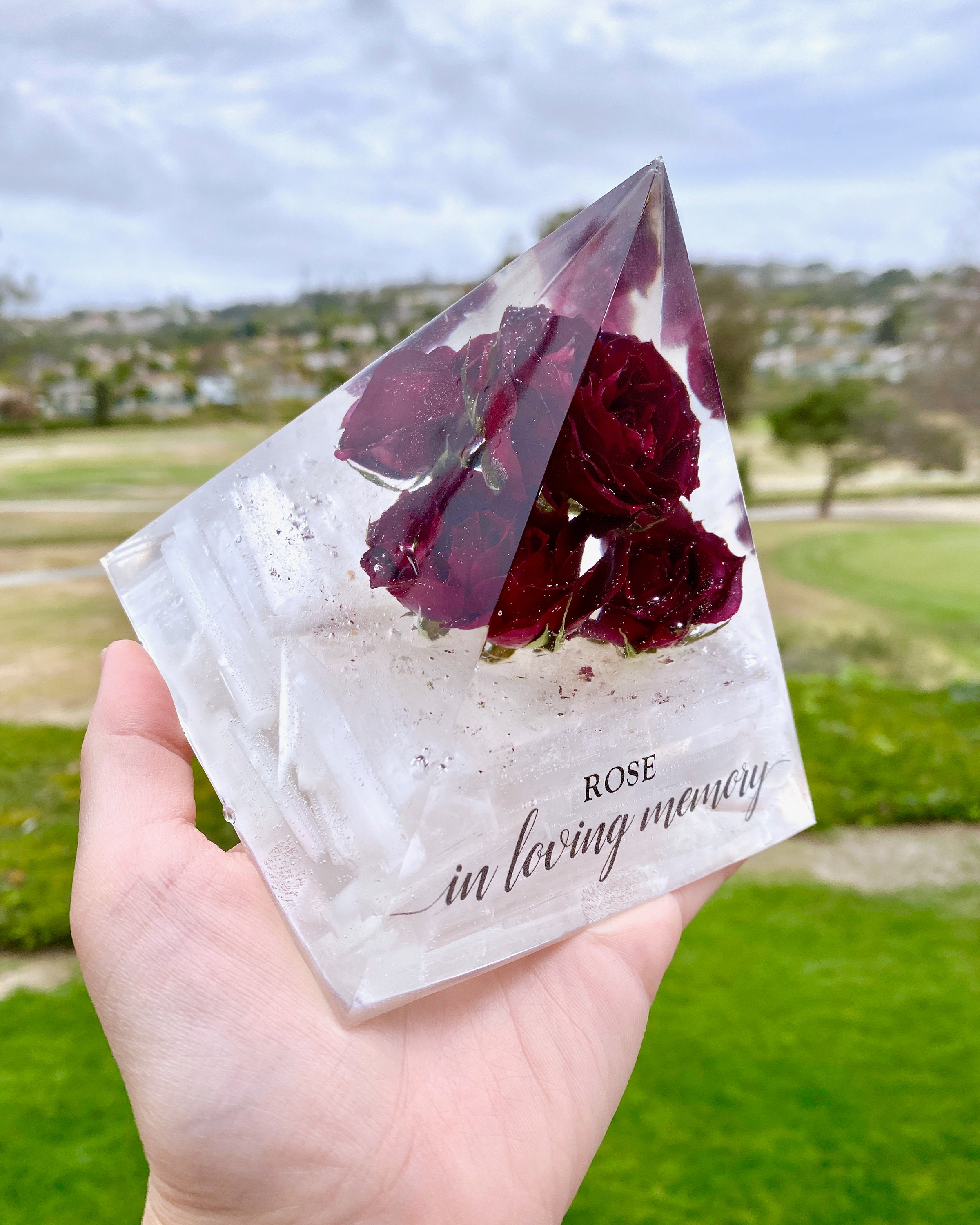 Custom Memorial Pyramid Custom Cremation Ash Resin Pyramid | Etsy