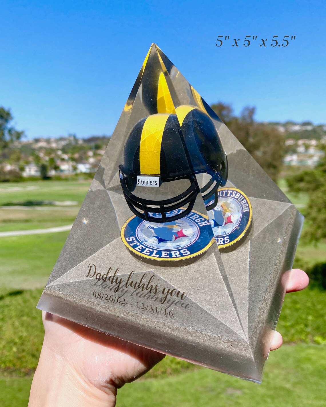 Custom Memorial Pyramid Custom Cremation Ash Resin Pyramid - Etsy