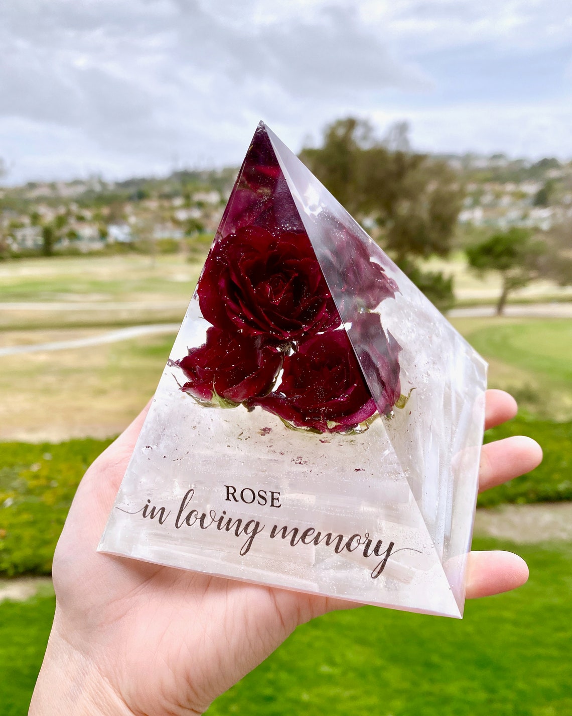Custom Memorial Pyramid Custom Cremation Ash Resin Pyramid | Etsy