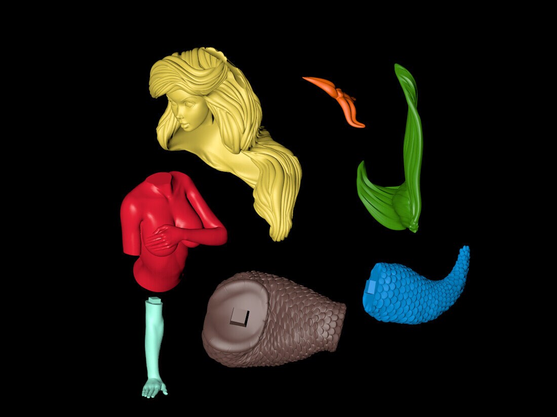 Ariel X Little Mermaid Stl File - Etsy