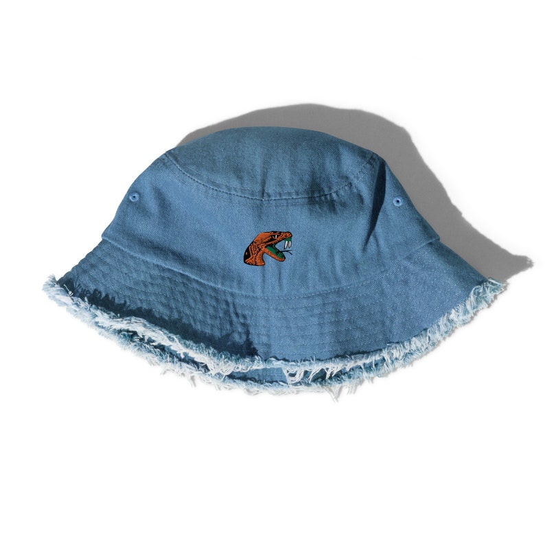 FAMU Distressed Denim Bucket Hat - Etsy