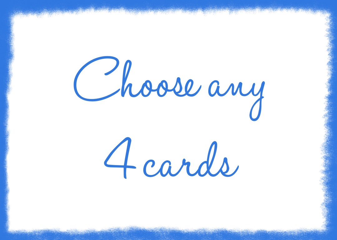 Choose Any 4 Cards - Etsy