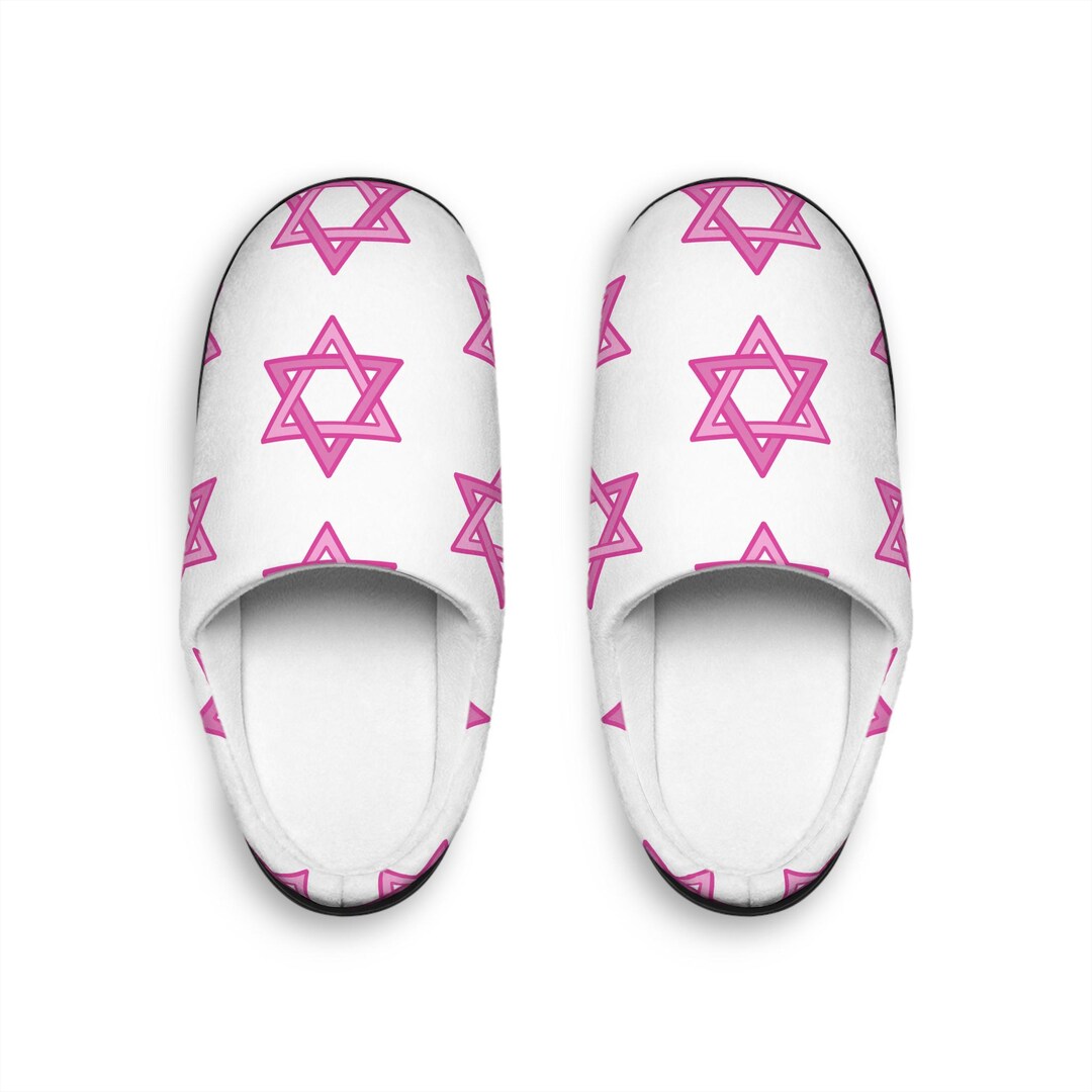 Women's Slippers With Magen David Design, Jewish Star of David Indoor ...