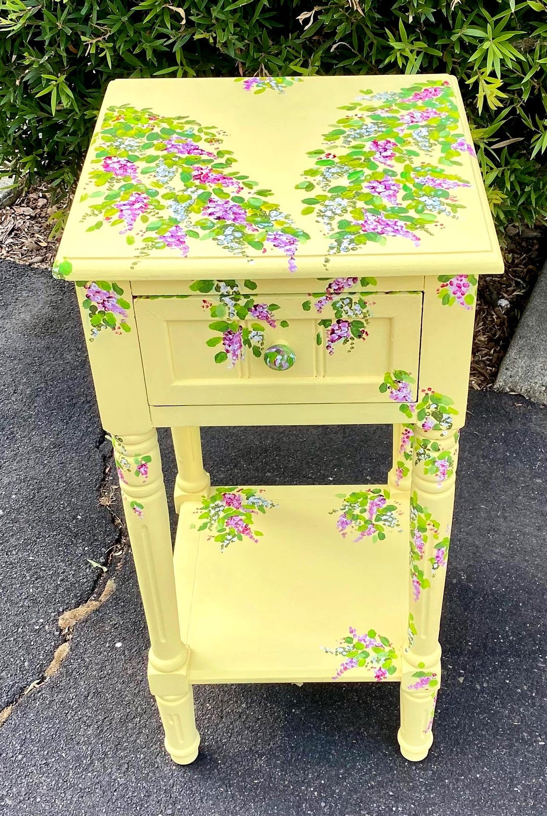 SOLD OUT! Unavailble!popular Yellow Night Stand With Lilac Florals ...