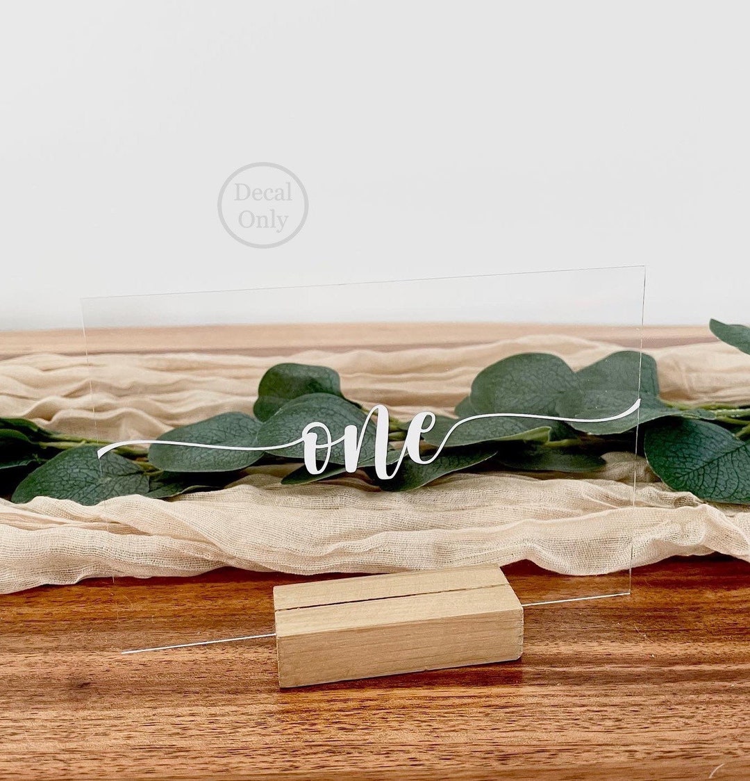 Table Number Decals, Wedding Table Number Decals, Vinyl Table Number ...