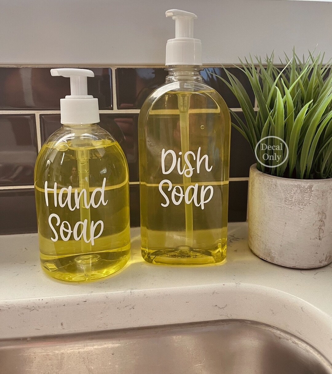 Custom Kitchen Vinyl Decals: Hand & Dish Soap Labels - Etsy