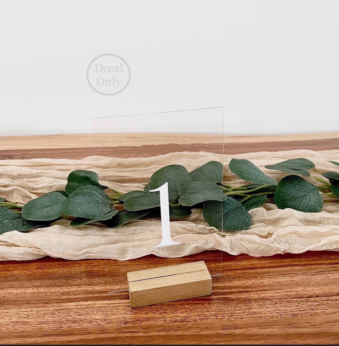 Table Numbers, Wedding Table Number Decals, Vinyl Table Numbers, Glass ...