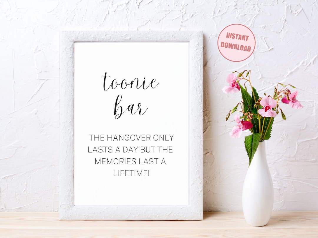 Toonie Bar, Wedding Sign, Instant Download, Instant Print, Printable ...