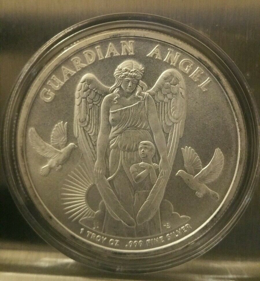 2017 1 Troy Oz .999 Fine Niue Guardian Angel Silver Coin in Protective ...