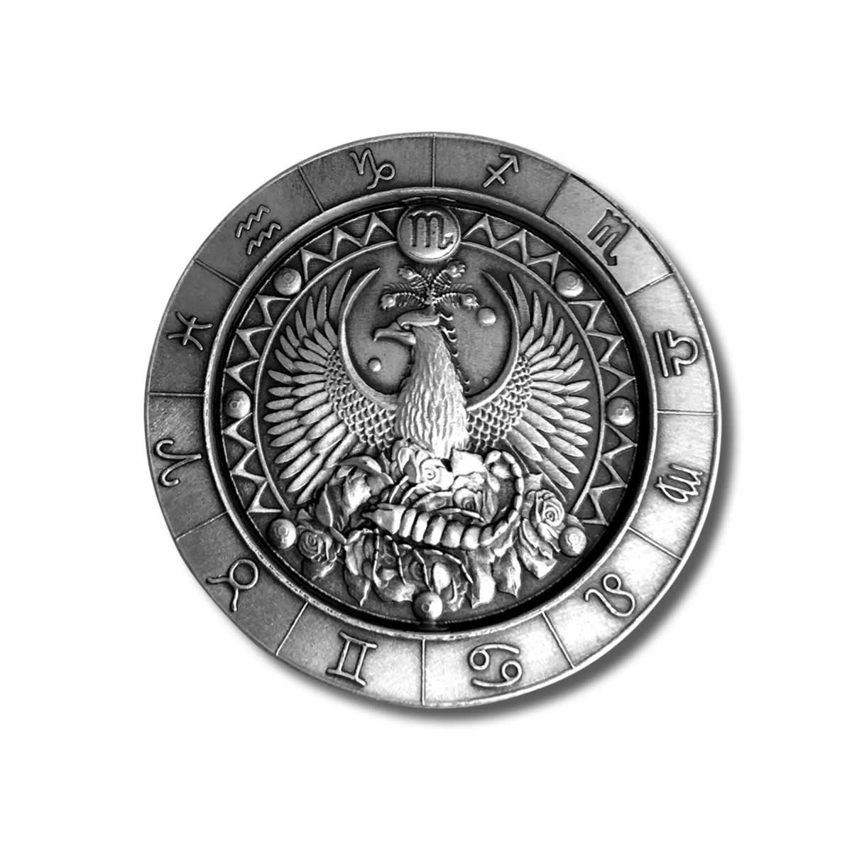1 Troy oz .999 Fine Silver SCORPIO Zodiac Round with Antique Finish in ...