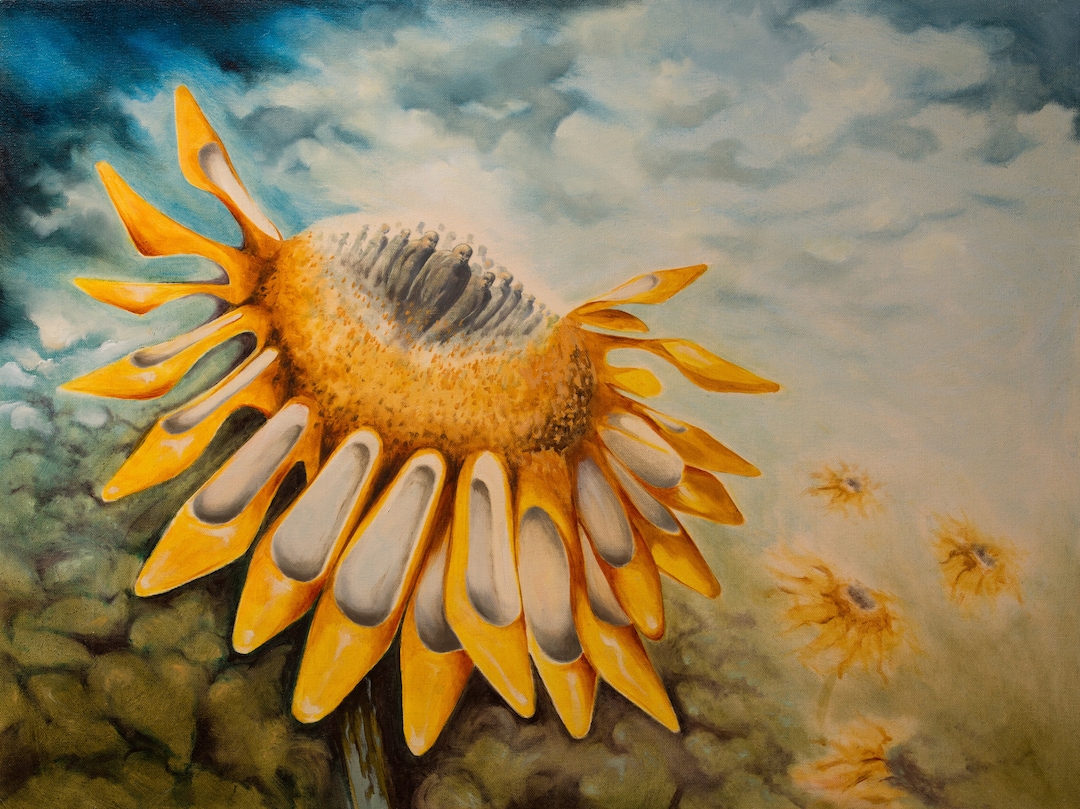 Surreal Painting Sunflower - Dreamy Art - Pop Surrealism - Original Art ...