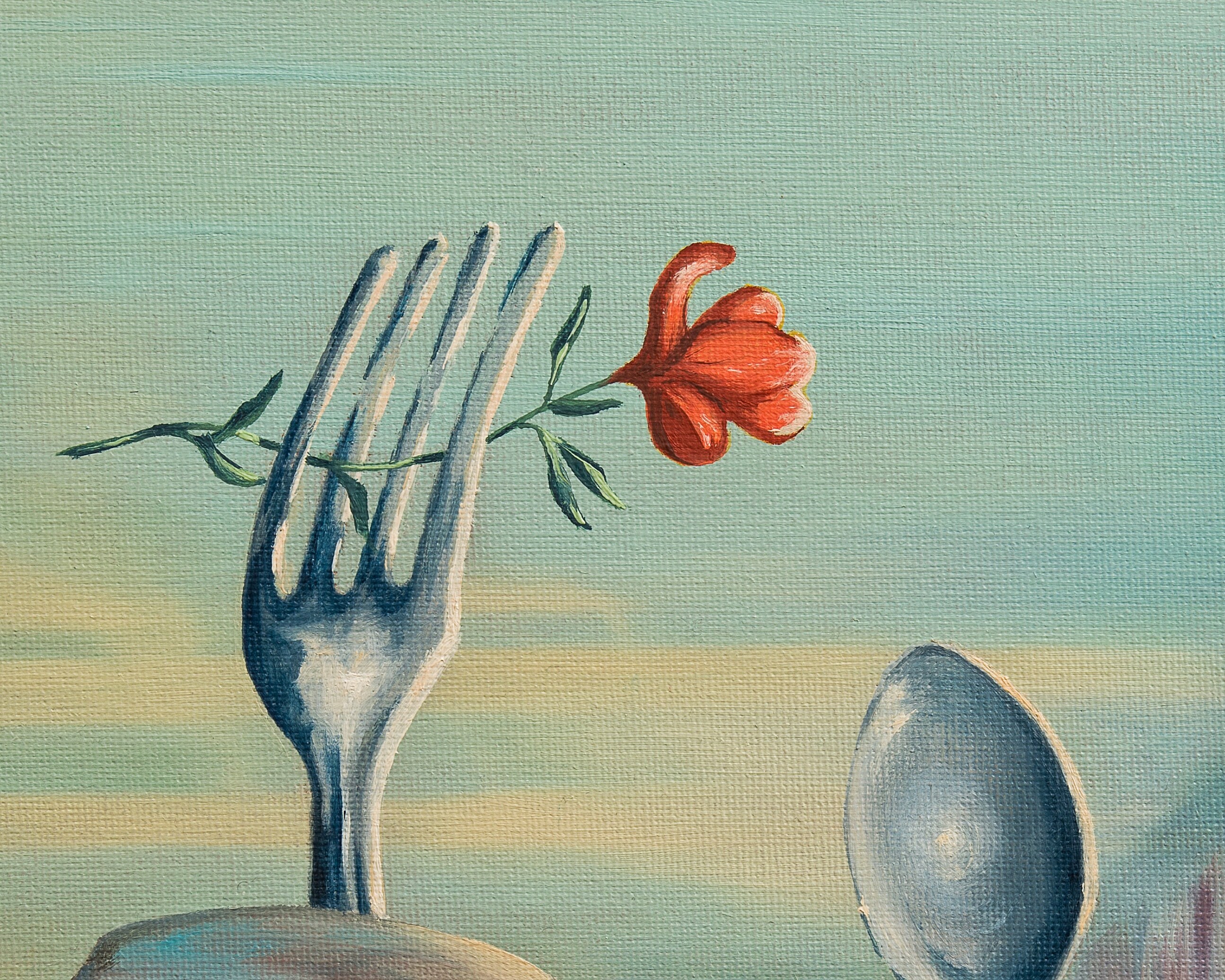 Surreal Painting Dreamy Art Pop Surrealism Original Art-fork, Spoon ...
