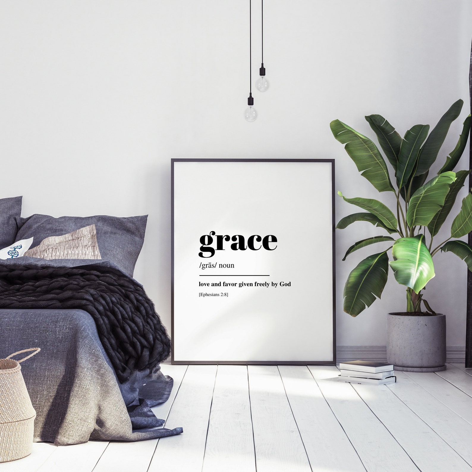 Grace Definition Print Bible Verse Scripture Christian Art - Etsy