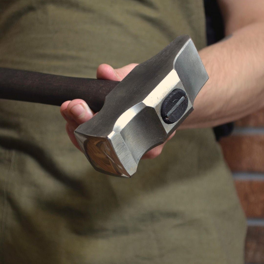 Hand-forged Blacksmith Hammer: Carbon Steel Head, Ash Handle - 3.3lbs ...