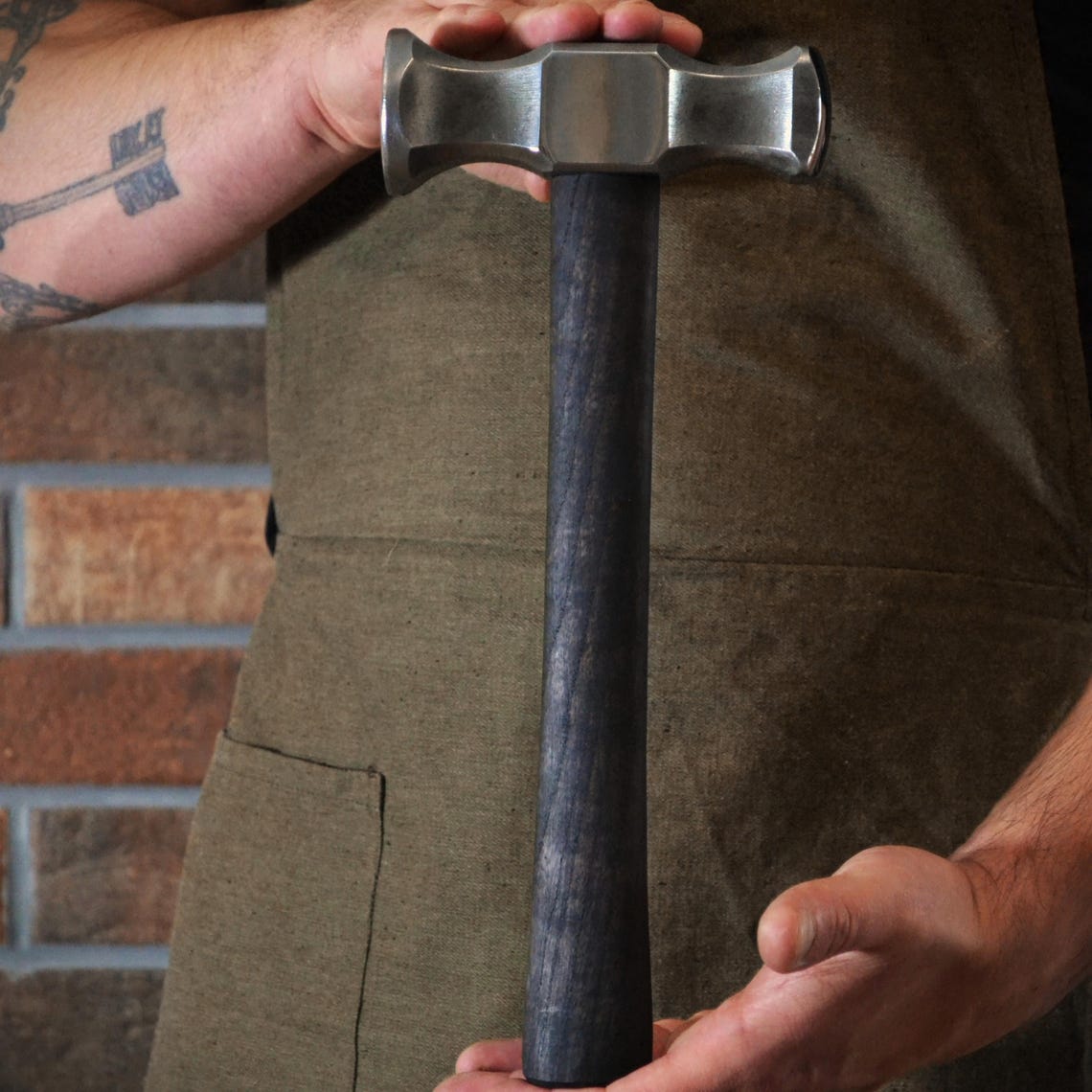 Professional Blacksmith Rounding Hammer – 2lb Forged Steel Hammer ...