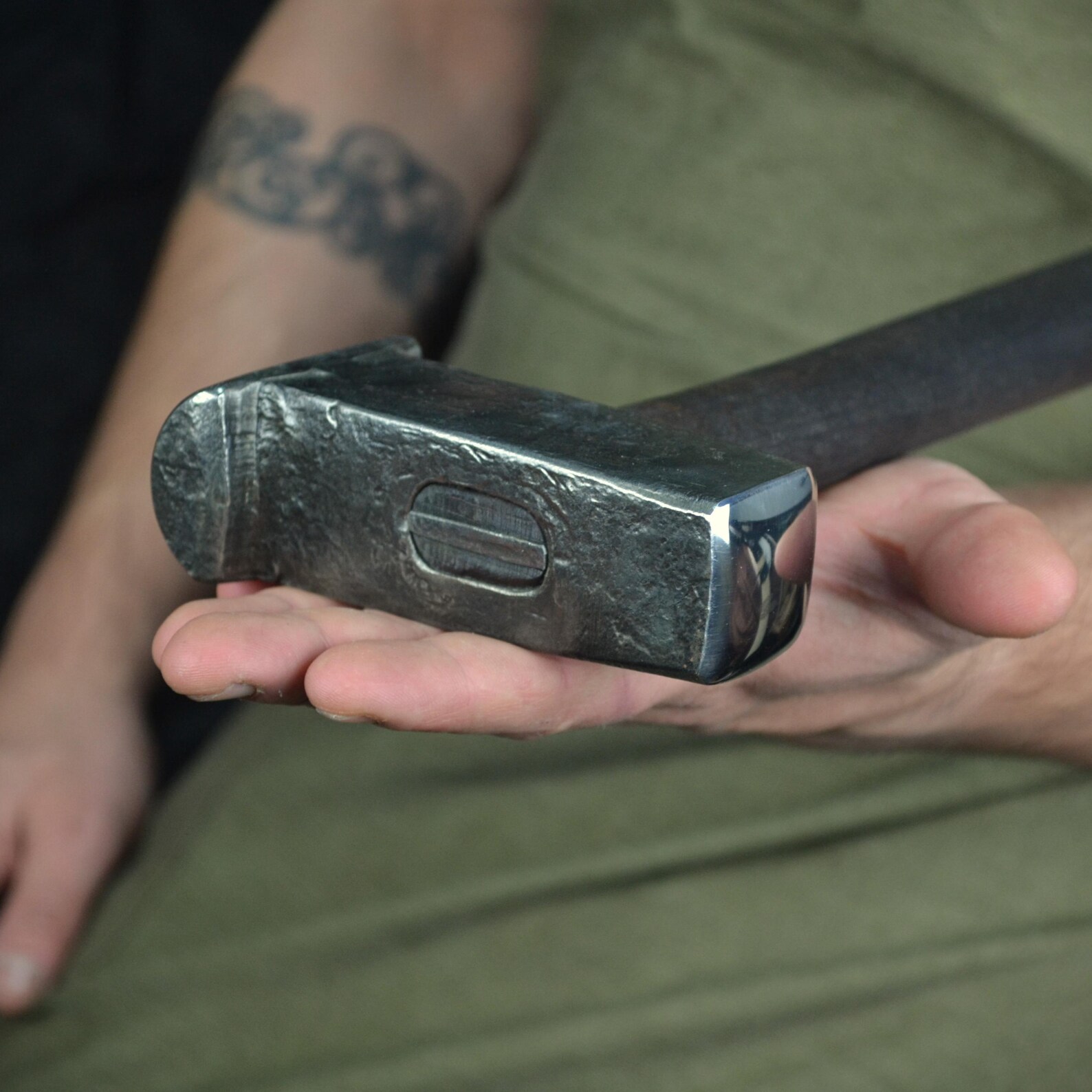 Handmade Top Fuller Hammer for Blacksmiths: 2.5lbs Forged C80W2 Steel ...