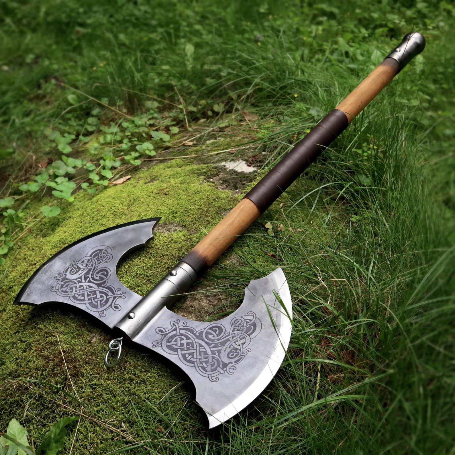 Huge Viking Axe | Celtic Style Battle Axe | Steel Head & Leather ...
