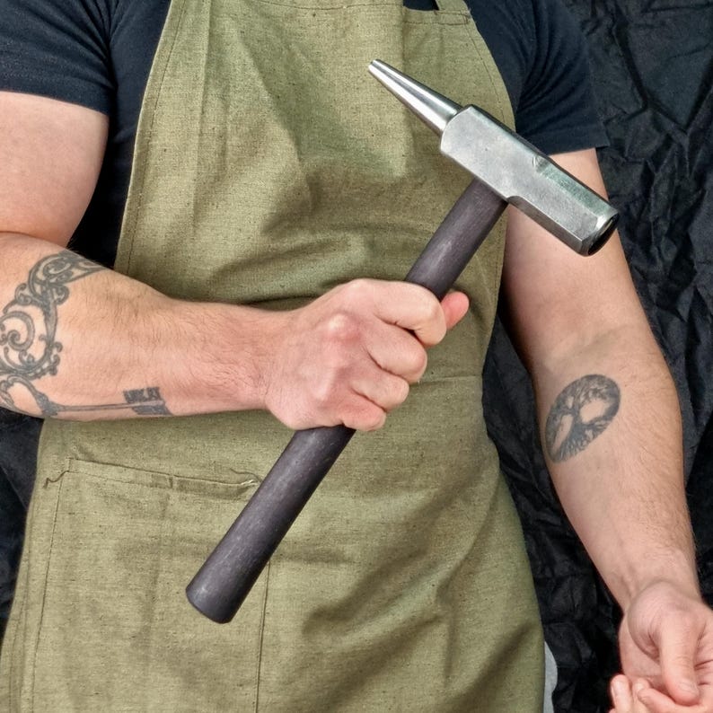 Hand Forged Blacksmith Hammer: Hot Punch Rounding Tool, 2.2lb - Etsy