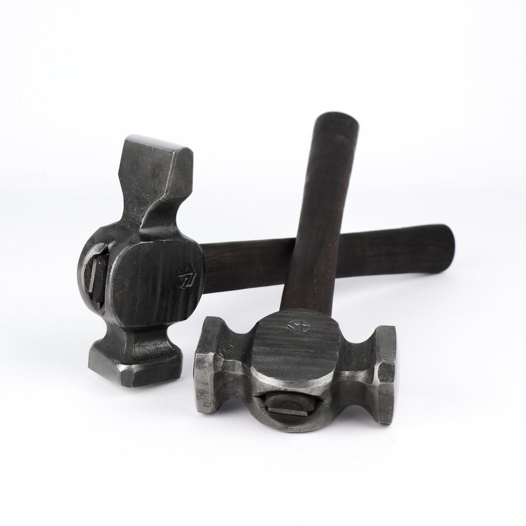 Blacksmith's Hammer Set Round Hammer and Cross Peen Hammer, Blacksmith ...