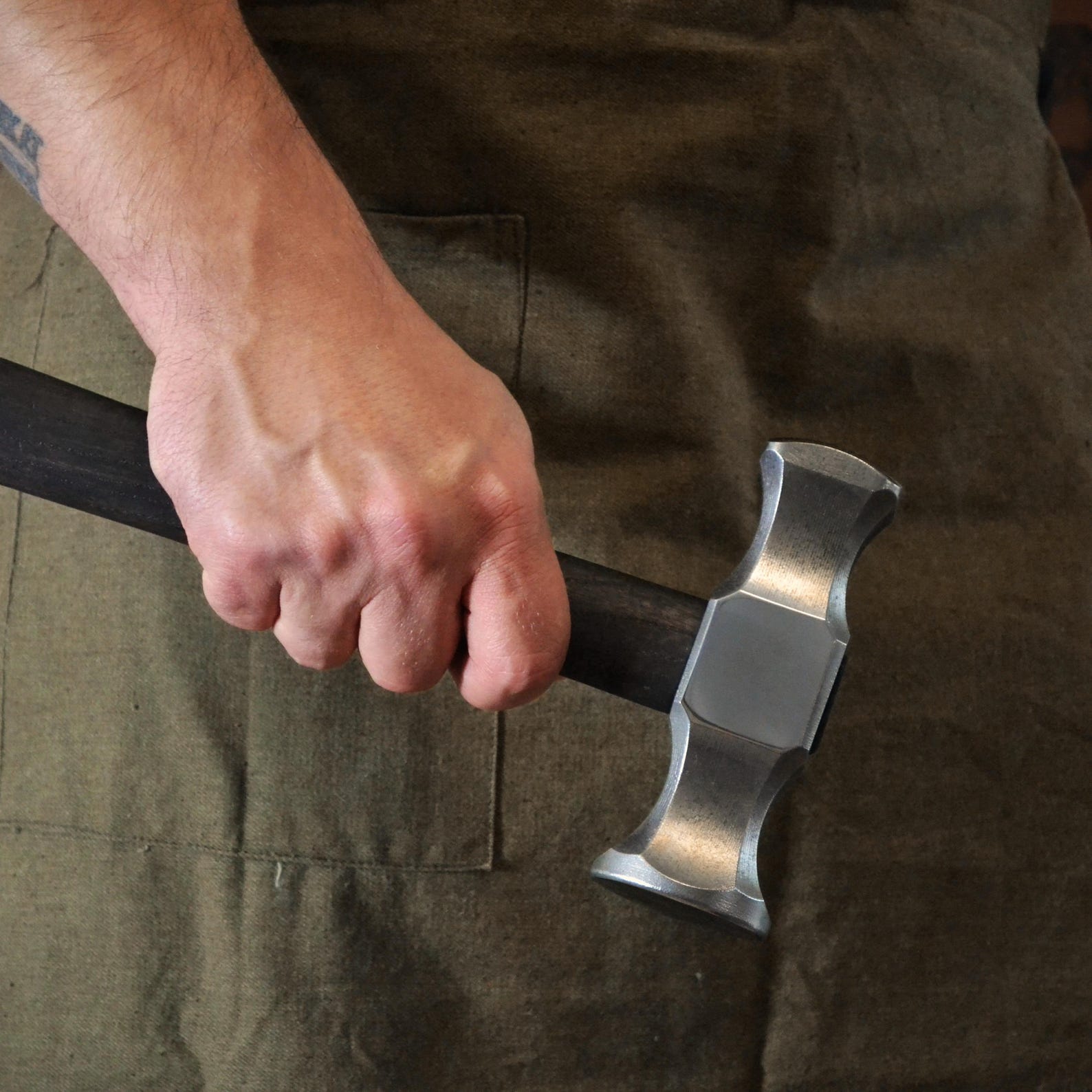 Professional Blacksmith Rounding Hammer – 2lb Forged Steel Hammer ...