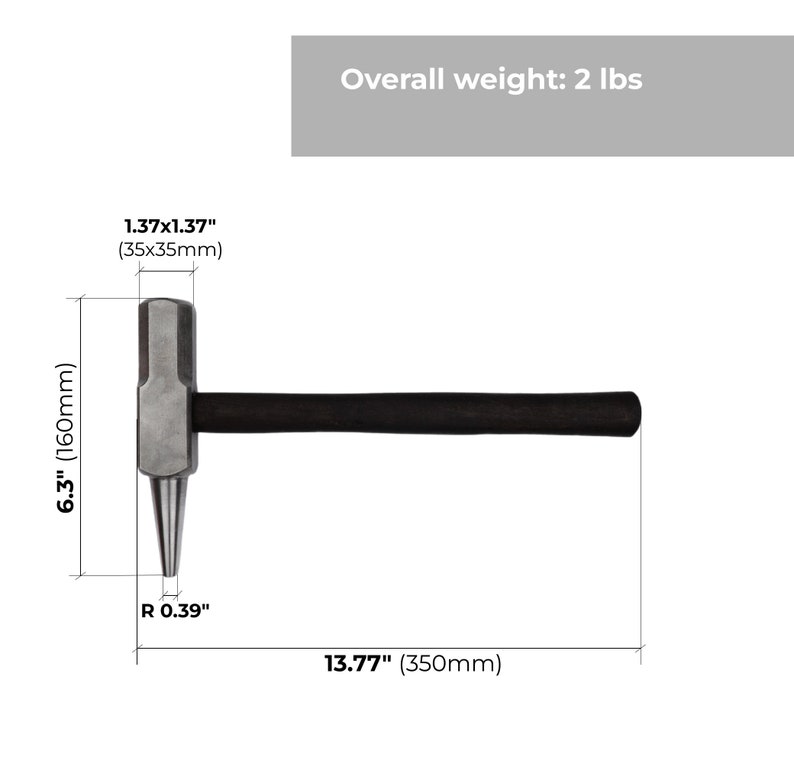 Hand Forged Blacksmith Hammer: Hot Punch Rounding Tool, 2.2lb - Etsy