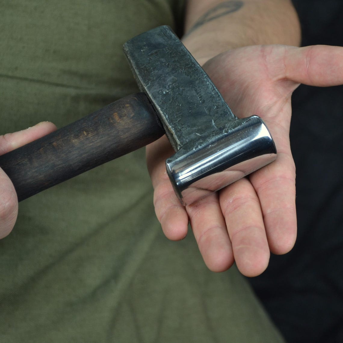 Handmade Top Fuller Hammer for Blacksmiths: 2.5lbs Forged C80W2 Steel ...