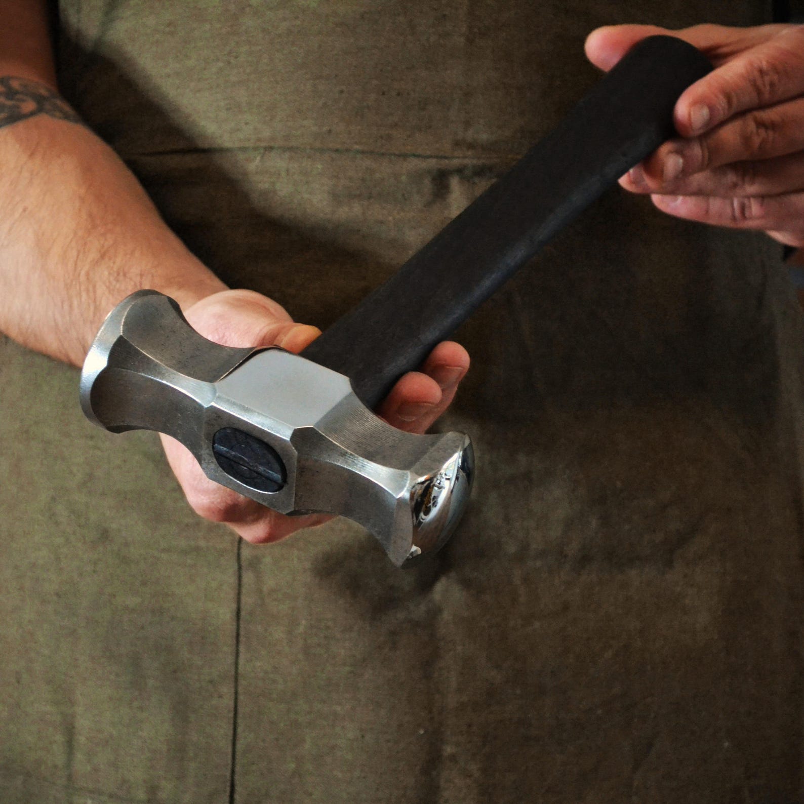 Professional Blacksmith Rounding Hammer – 2lb Forged Steel Hammer ...