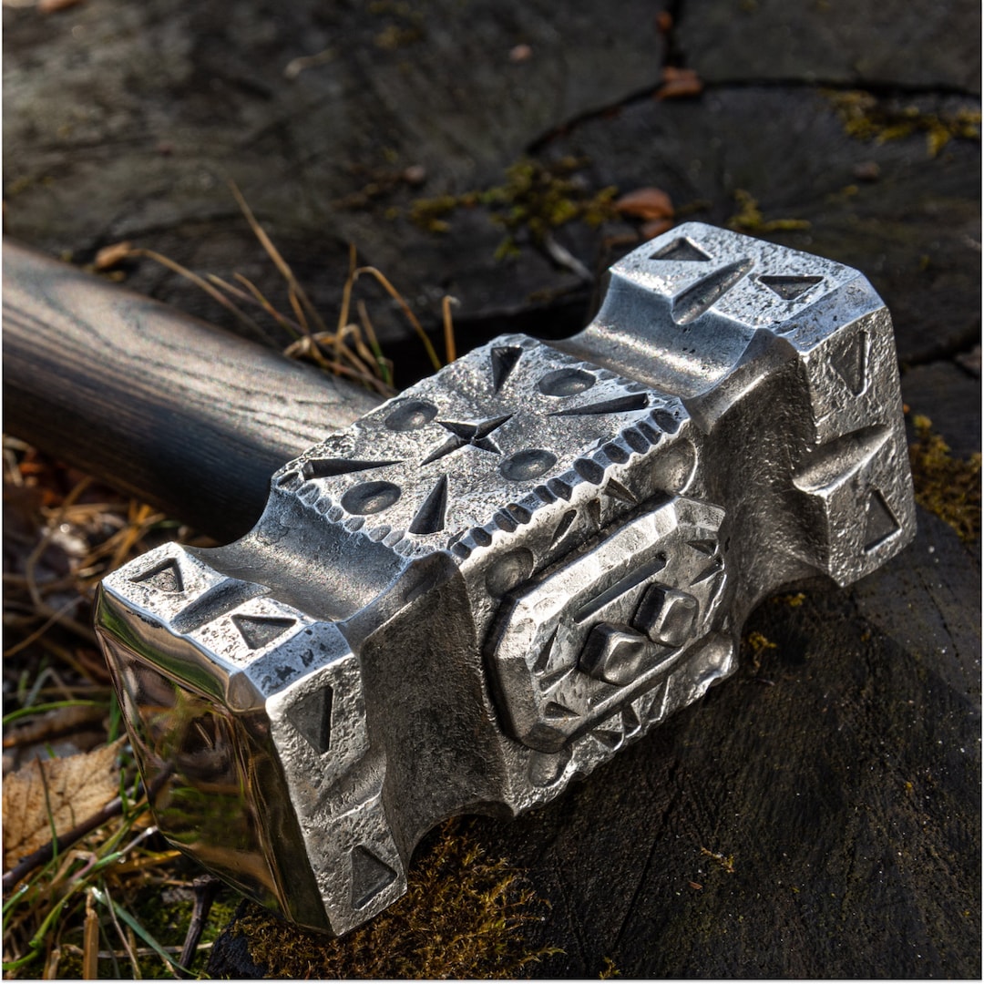 Blacksmith Hammer, War Hammer Functional, Viking Battle Hammer, Norse Forged Thor Hammer ...