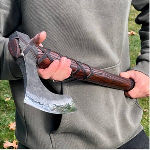 Big Axe With Leather-wrapped Handle Ideal for Outdoor and Professional ...