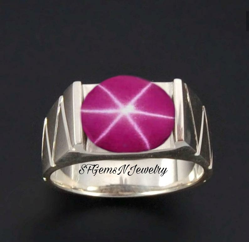Genuine Star Ruby Ring Men's Ring Handmade Ring925 - Etsy