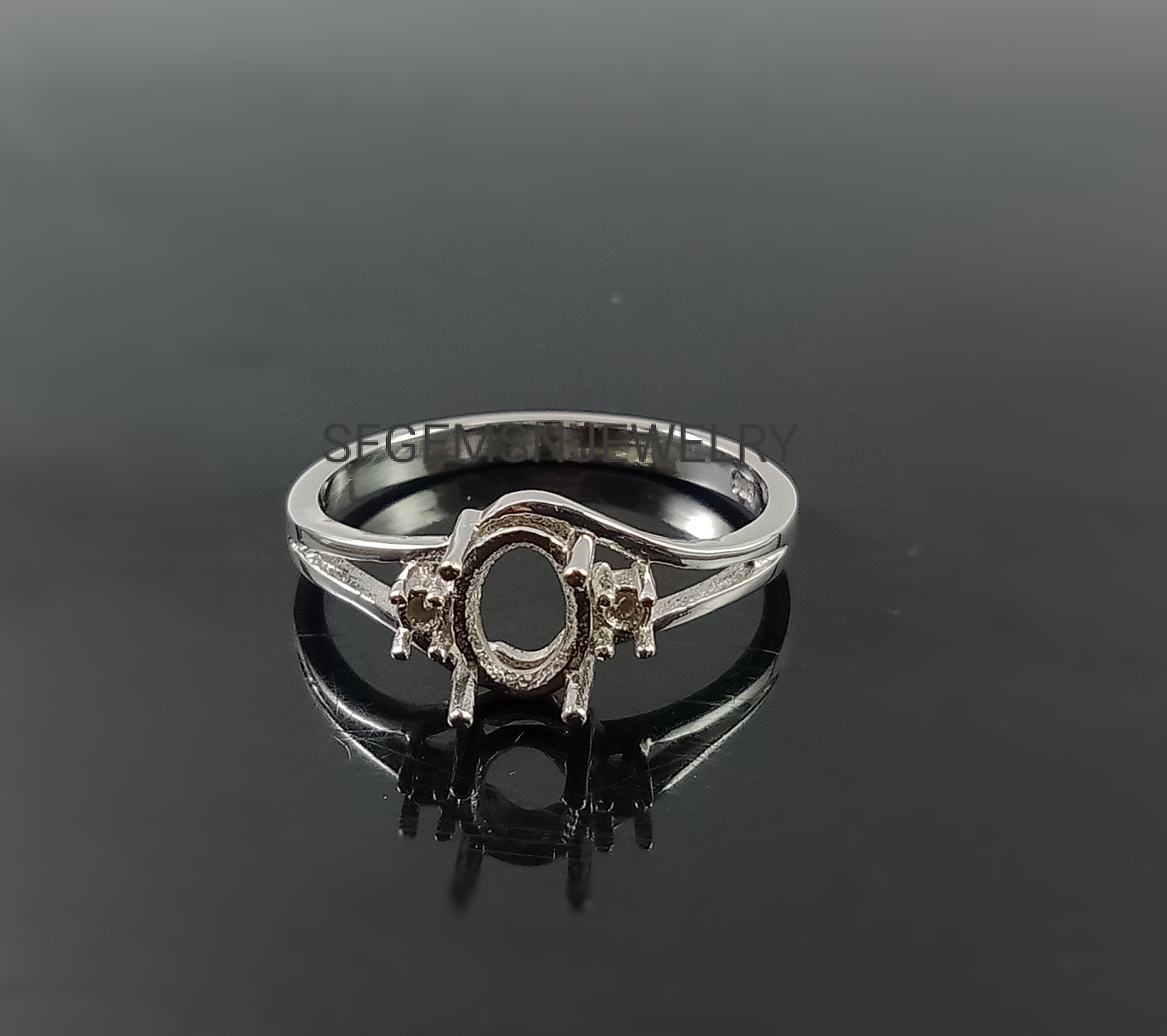 925 Sterling Silver Mount Ring-7x5mm Oval Semi Mount Ring-silver Mount ...