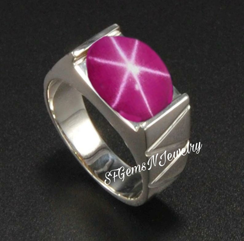 Genuine Star Ruby Ring Men's Ring Handmade Ring925 - Etsy