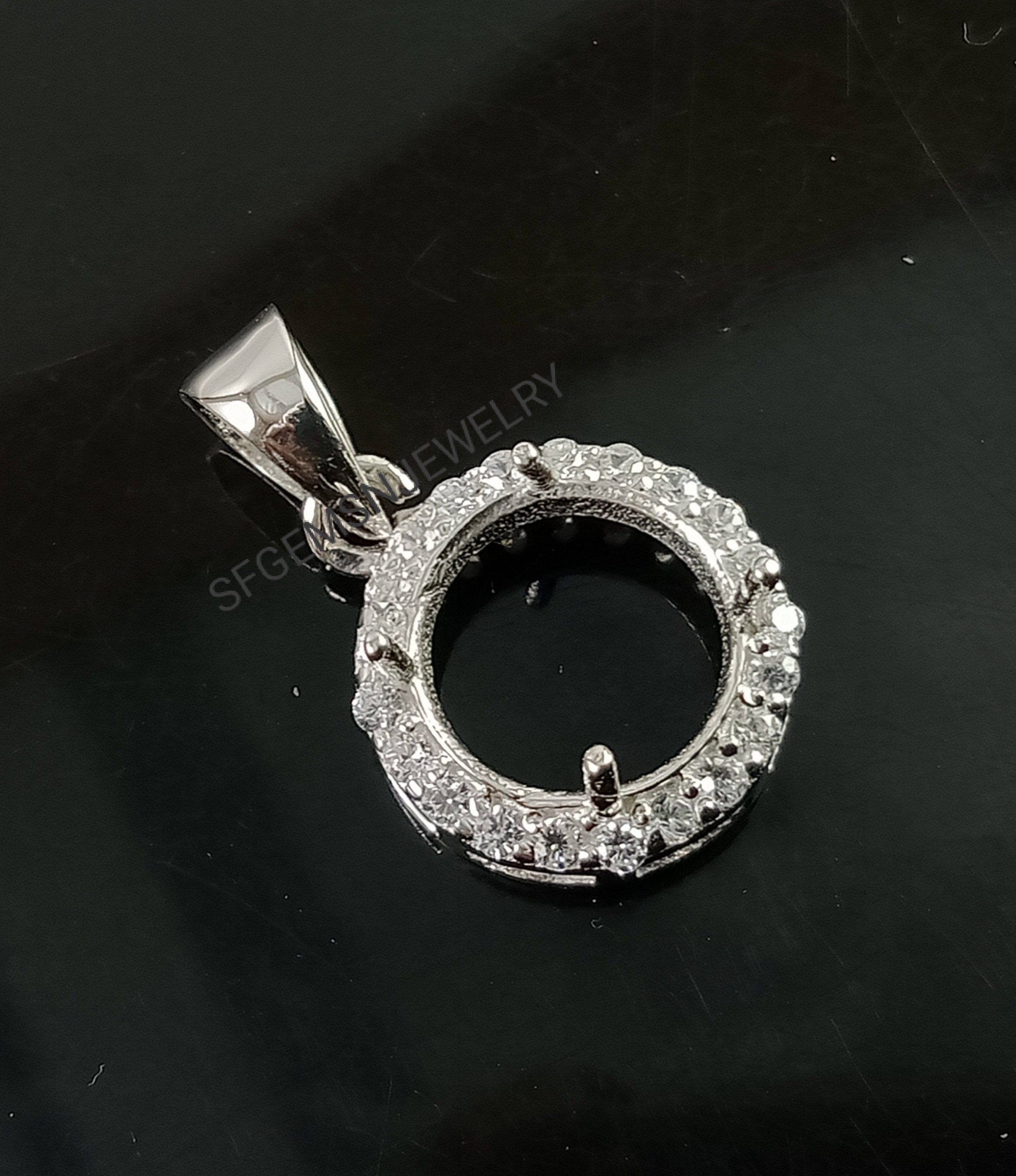 Prong Setting for Stone Size 10MM Round Pendant Semi Mount | Etsy