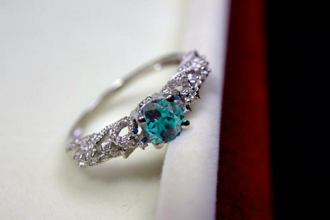 Alexandrite Ring Sterling Silver Ring June Birthstone Ring | Etsy