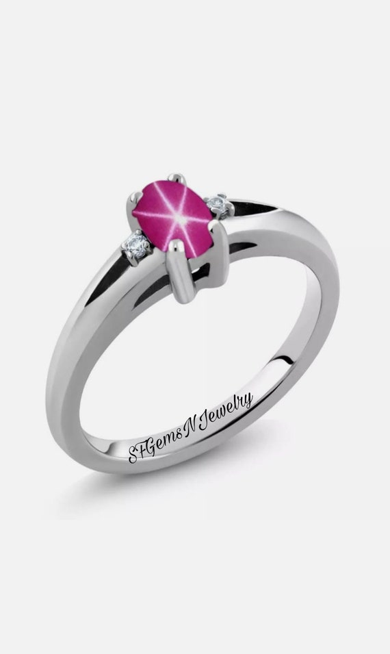 Genuine Star Ruby Ring Art Deco Jewelry Engagement Ring 925 | Etsy