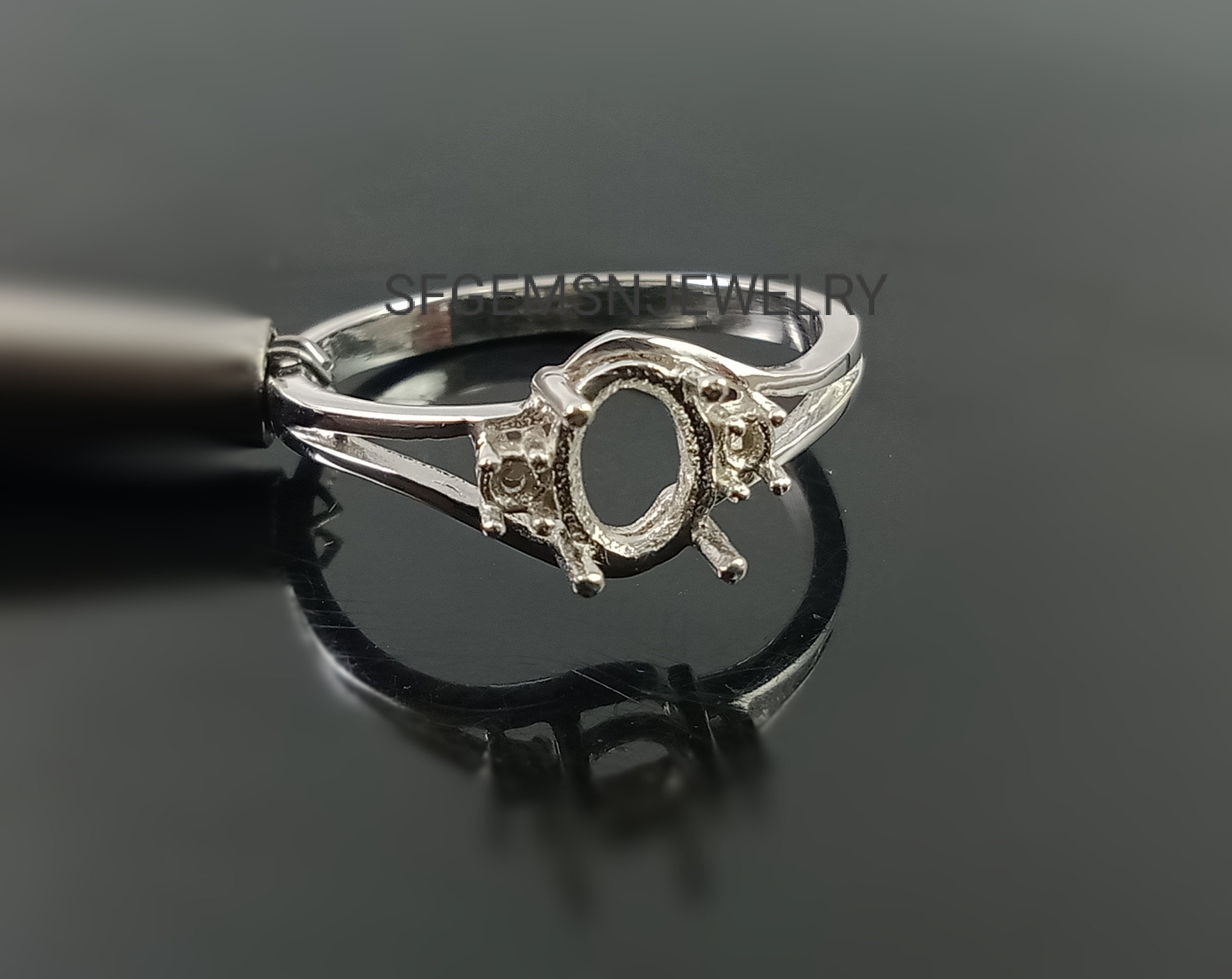 925 Sterling Silver Mount Ring-7X5MM Oval Semi Mount | Etsy