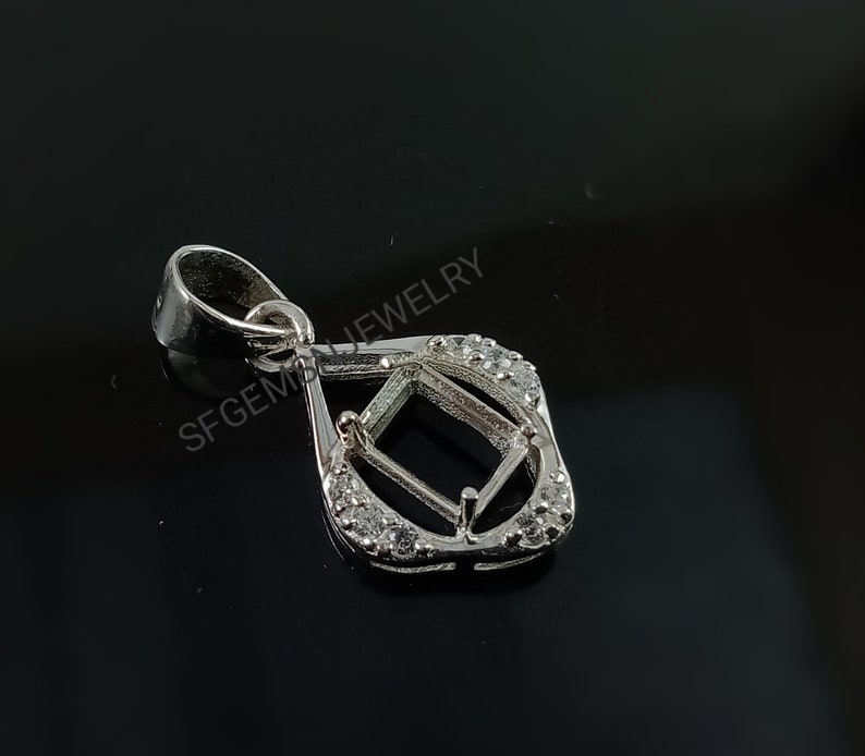Prong Setting for Stone Size 7X5MM Rectangle Pendant Semi - Etsy
