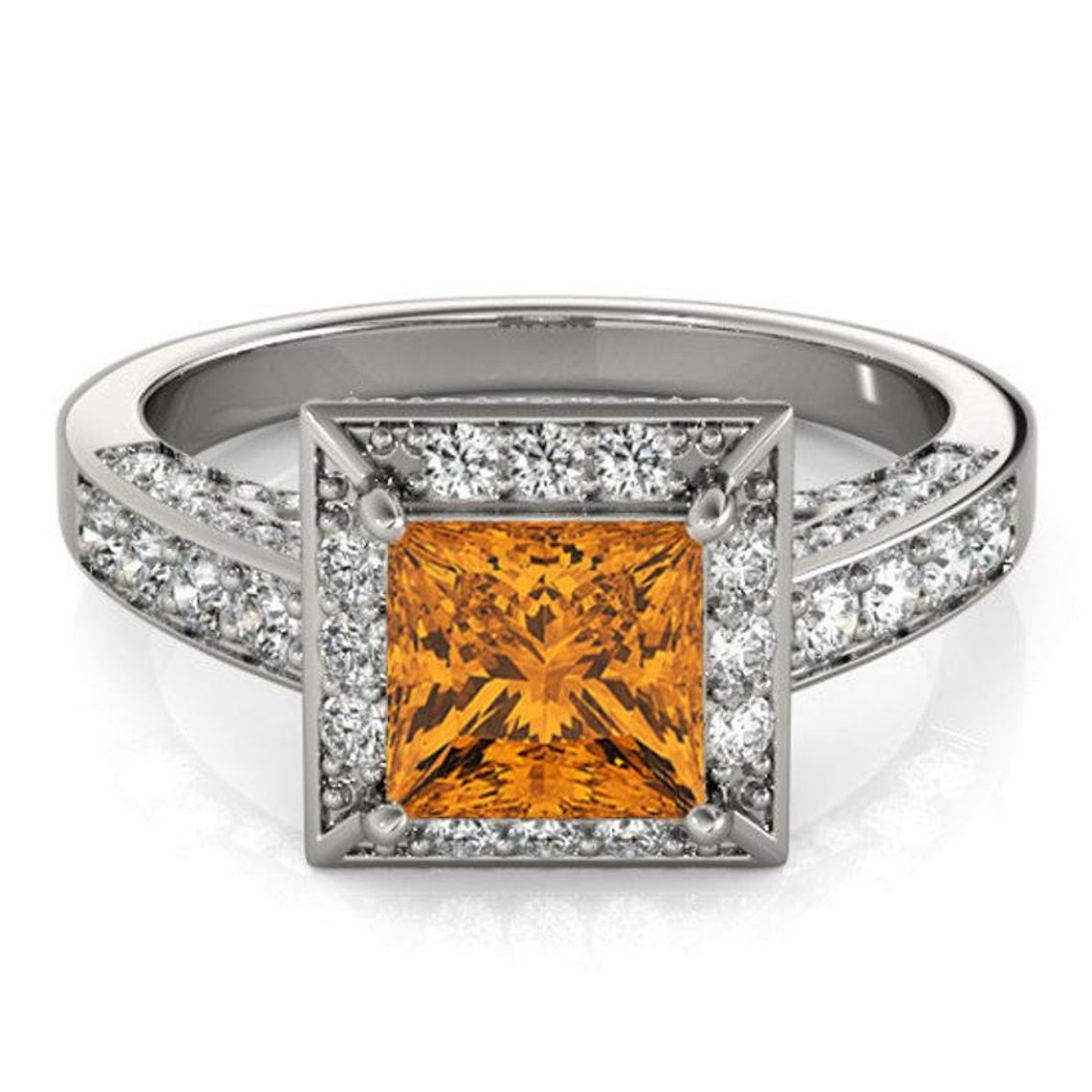 Princess Cut Yellow Topaz Ring-november Birthstone Ring-golden | Etsy