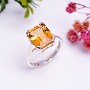 Fine Yellow Topaz Ring-november Birthstone Ring-yellow Gemstone-golden ...