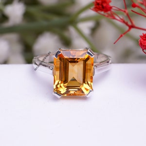 Fine Yellow Topaz Ring-november Birthstone Ring-yellow Gemstone-golden ...