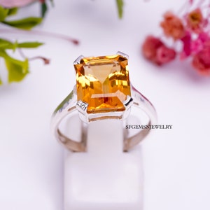 Fine Yellow Topaz Ring-november Birthstone Ring-yellow Gemstone-golden ...