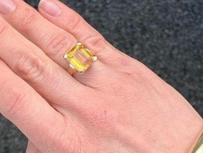 Fine Yellow Topaz Ring-november Birthstone Ring-yellow - Etsy