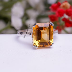 Fine Yellow Topaz Ring-november Birthstone Ring-yellow Gemstone-golden ...