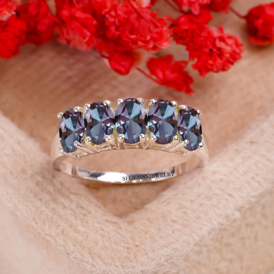 Alexandrite Wedding Ring Band/alexandrite Eternity Band//925 Sterling ...