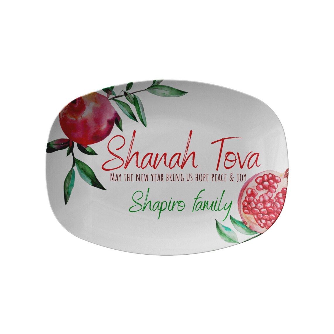 Personalized Rosh Hashanah Serving Platter | Custom Family Name ...