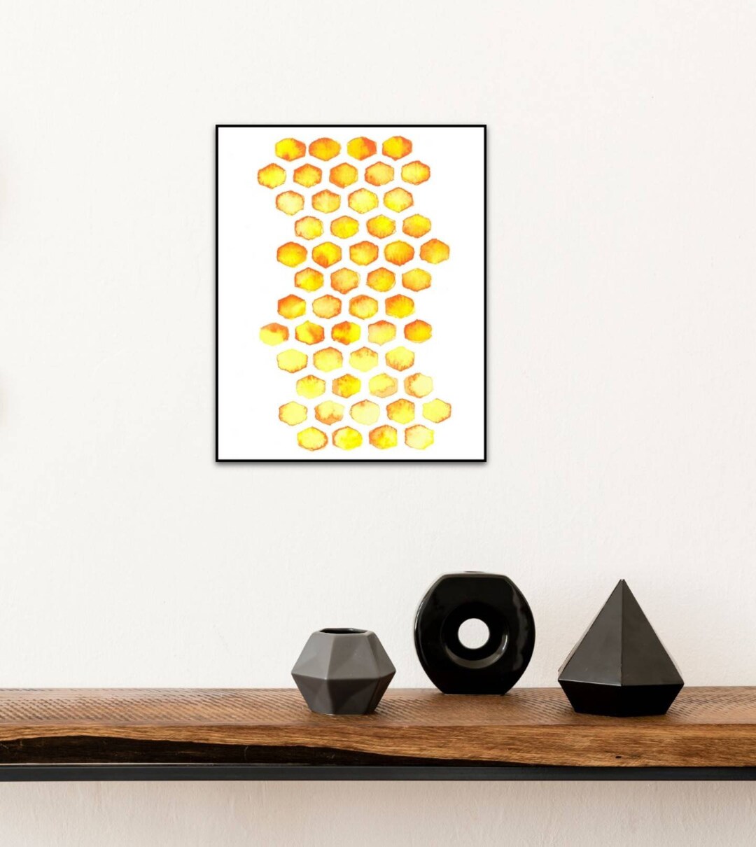 Beehive Print | Hexagons Print | Honeycomb Painting | Geometric Print ...