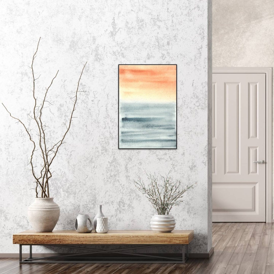 Sunset Print | Abstract Art | Brushstroke Art | Minimalist Print ...
